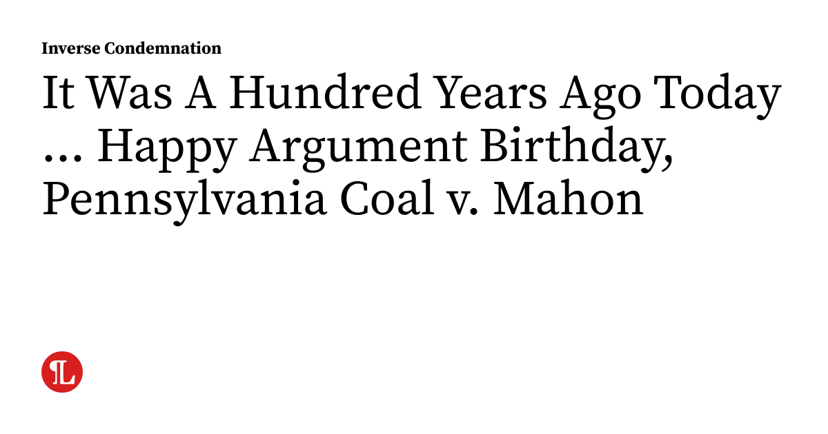 It Was A Hundred Years Ago Today ... Happy Argument Birthday ...