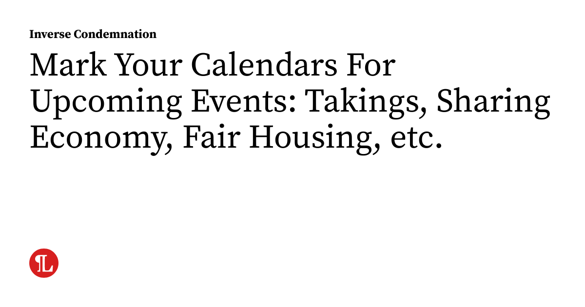 Mark Your Calendars For Upcoming Events: Takings, Sharing Economy, Fair ...