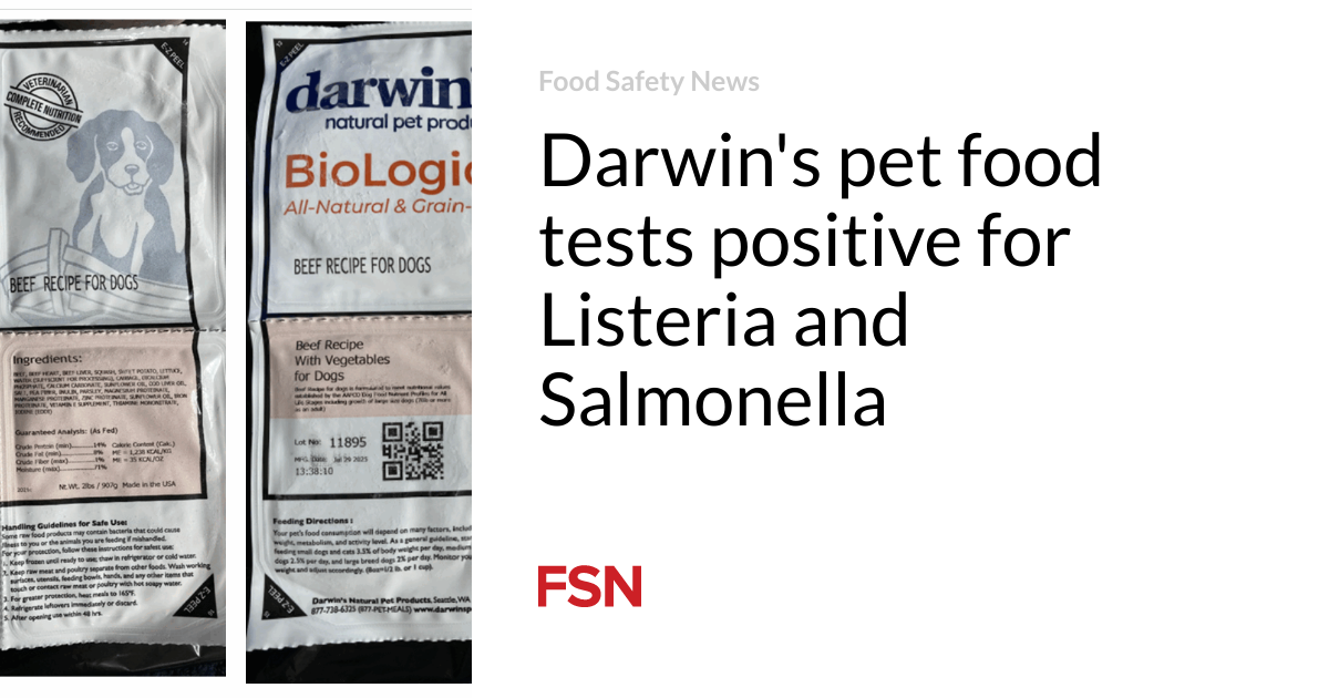 Darwin's pet food tests positive for Listeria and Salmonella | Food ...