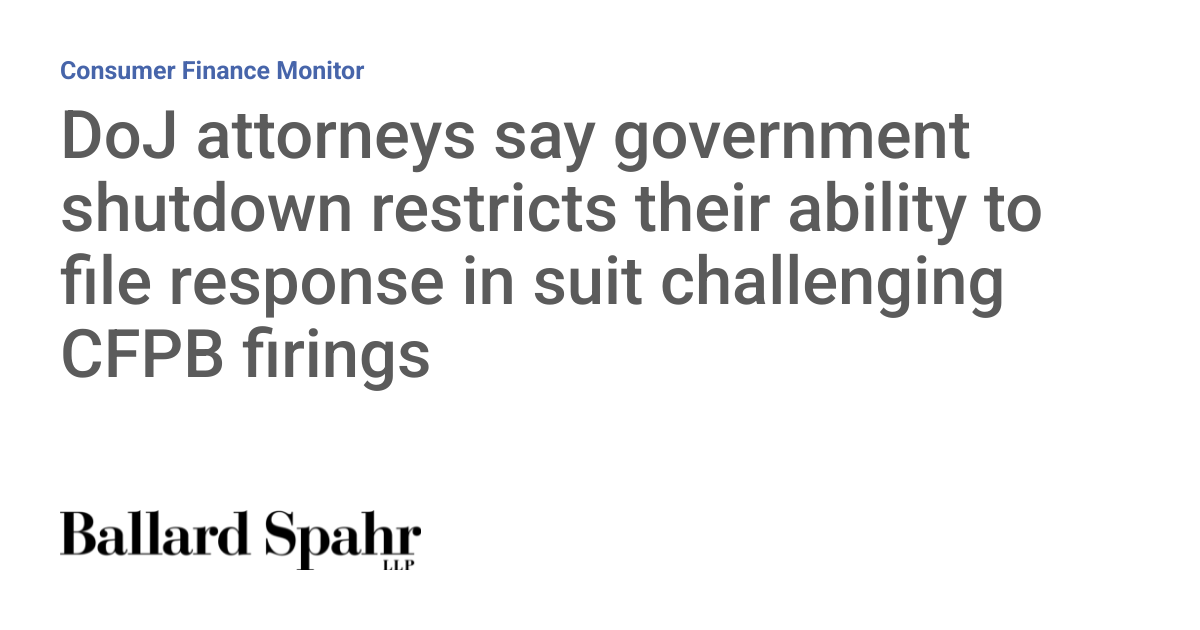 DoJ attorneys say government shutdown restricts their ability to file ...