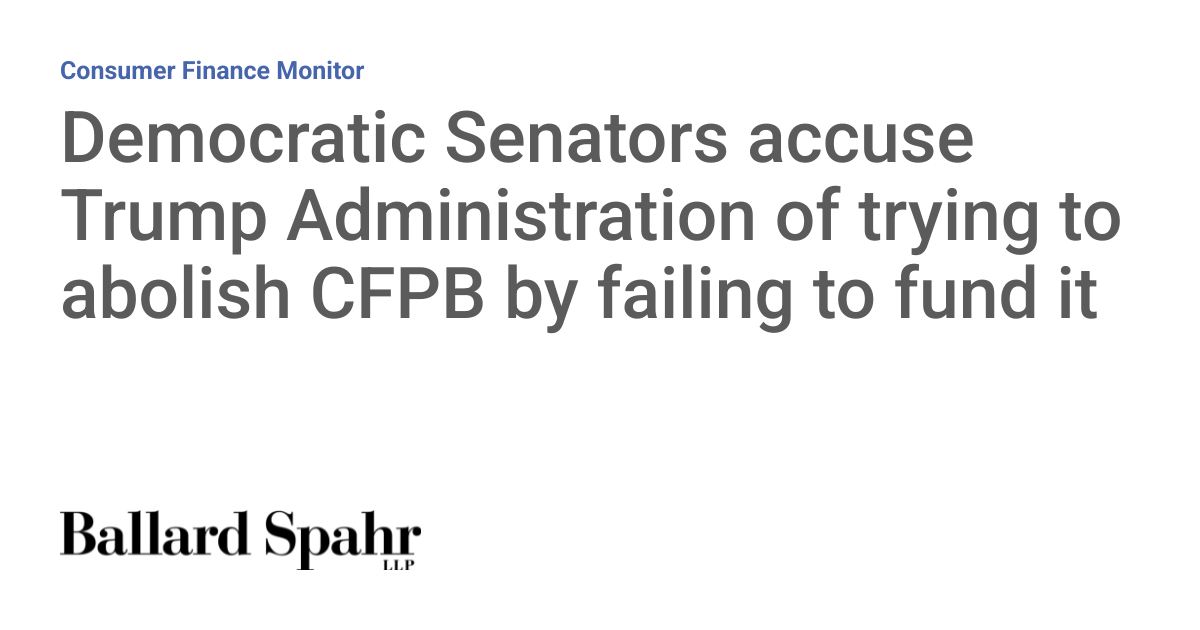 Democratic Senators accuse Trump Administration of trying to abolish ...
