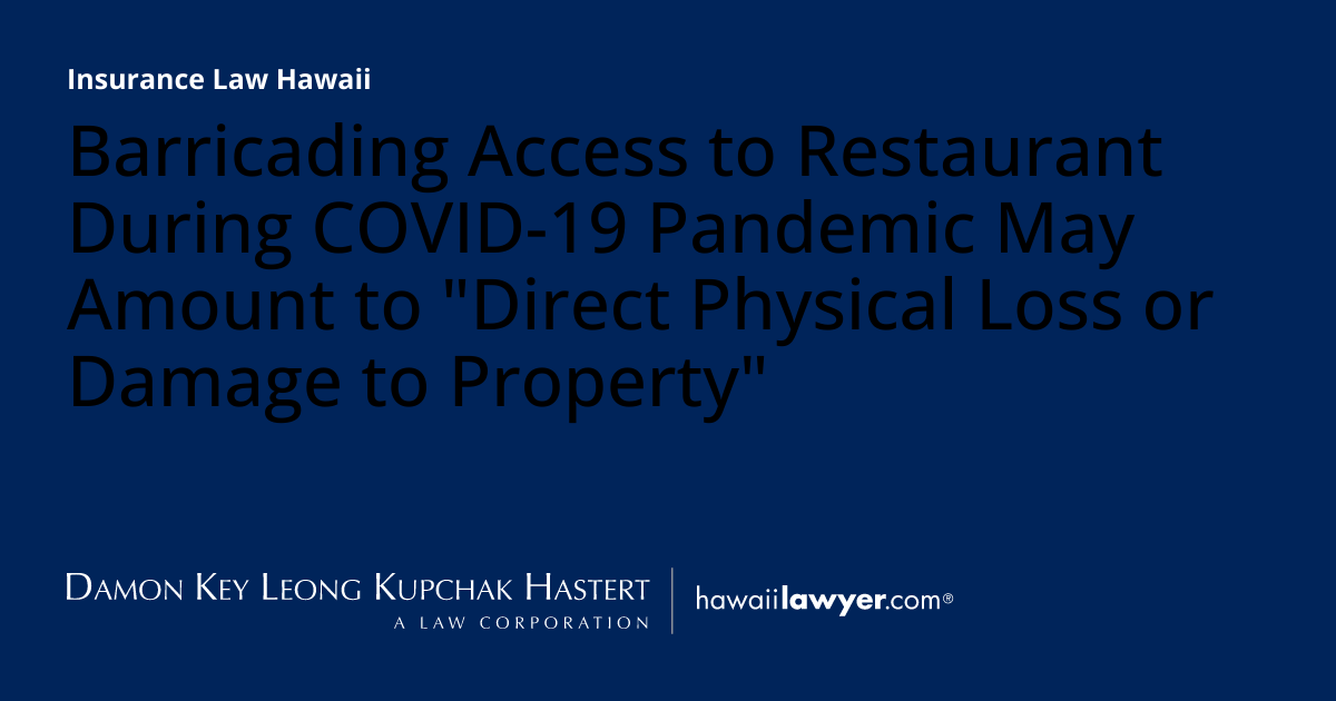 Barricading Access to Restaurant During COVID-19 Pandemic May Amount to ...