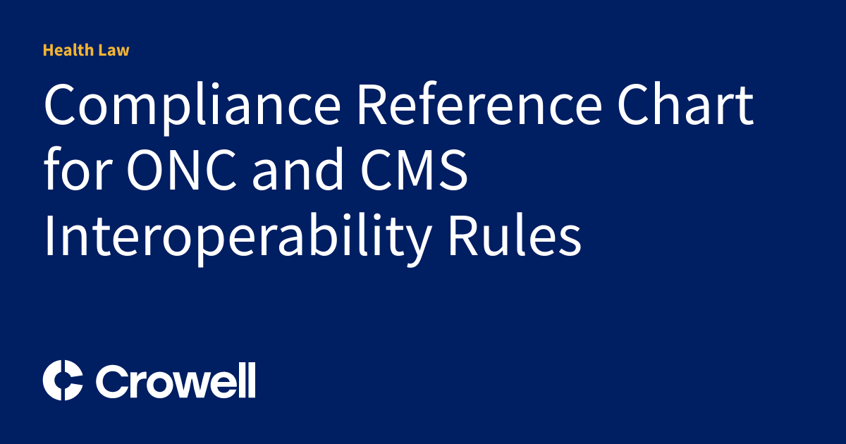Compliance Reference Chart for ONC and CMS Interoperability Rules ...