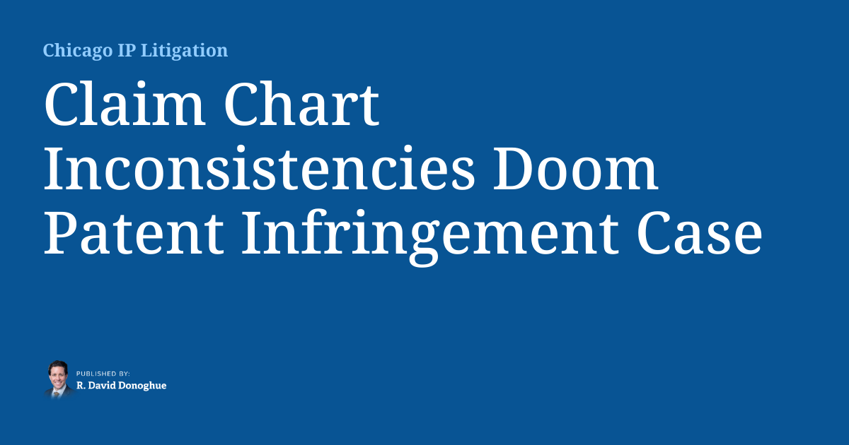 Claim Chart Inconsistencies Doom Patent Infringement Case | Chicago IP ...