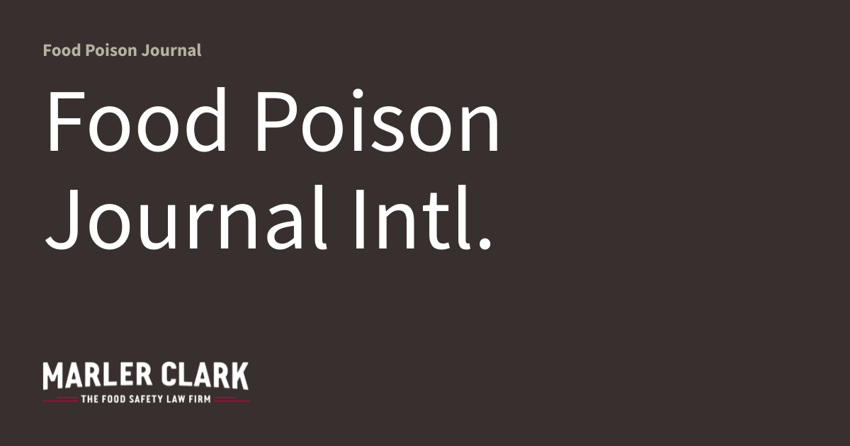 Food Poison Journal Intl. | Food Poison Journal