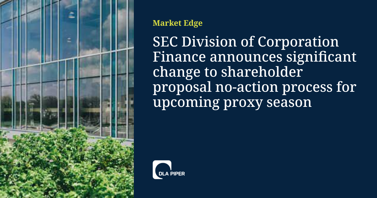 SEC Division of Corporation Finance announces significant change to ...