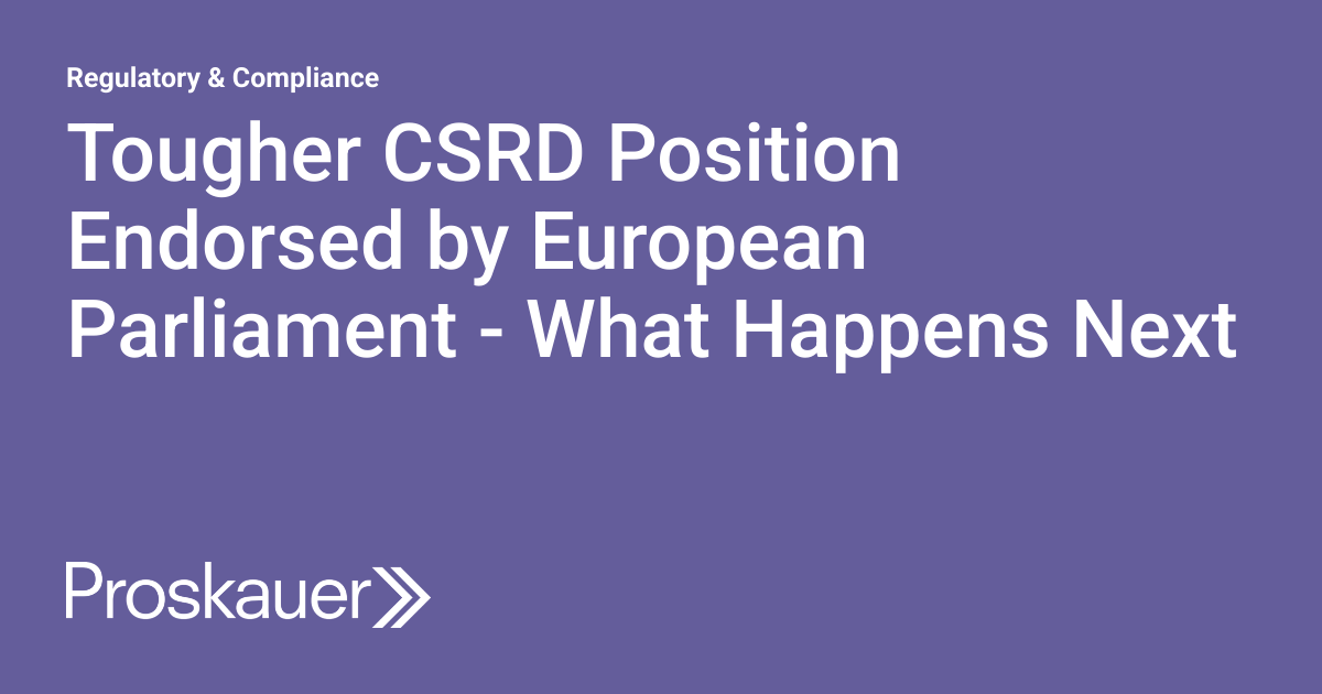 Tougher CSRD Position Endorsed by European Parliament - What Happens ...