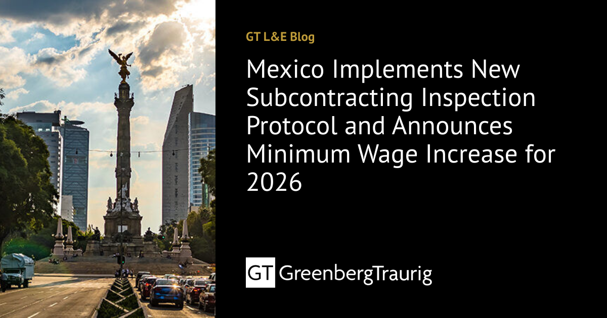 Mexico Implements New Subcontracting Inspection Protocol and Announces ...