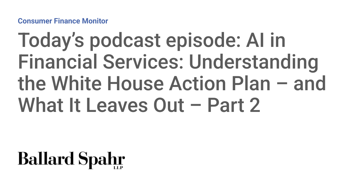 Today S Podcast Episode Ai In Financial Services Understanding The
