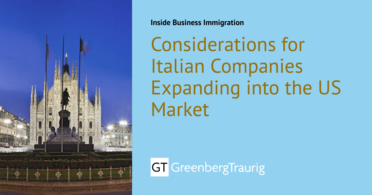 Considerations for Italian Companies Expanding into the US Market ...