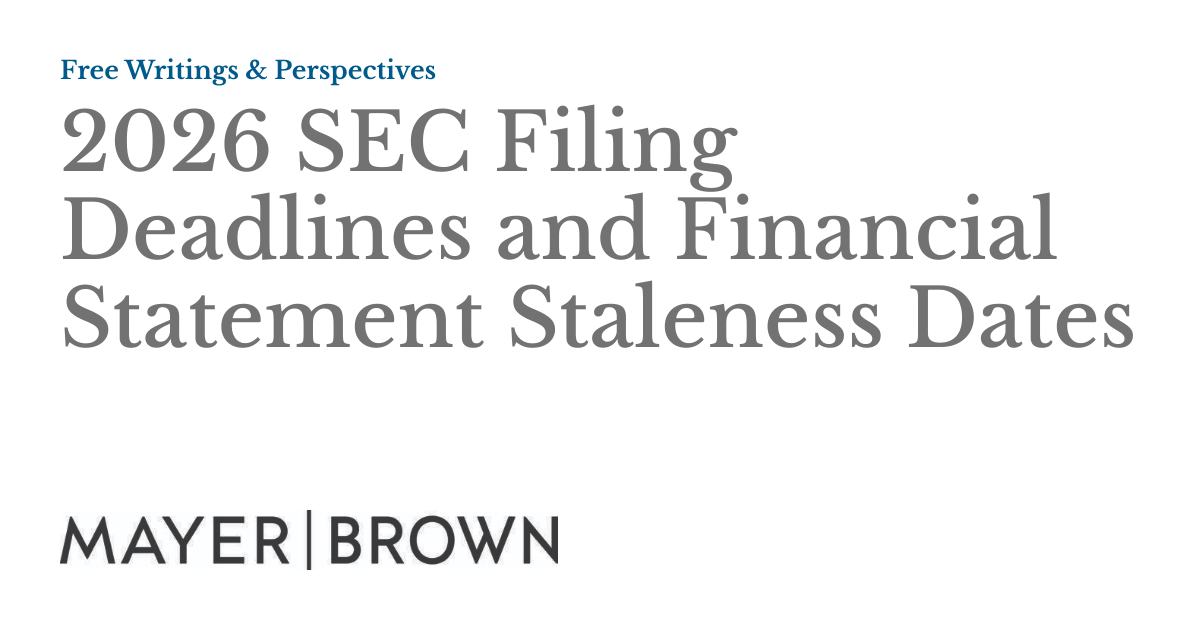 2026 SEC Filing Deadlines and Financial Statement Staleness Dates ...