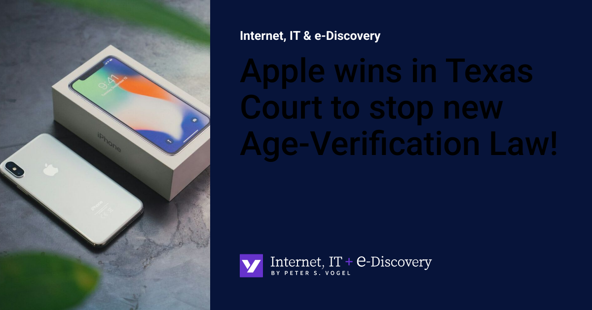 Apple wins in Texas Court to stop new Age-Verification Law! | Internet ...