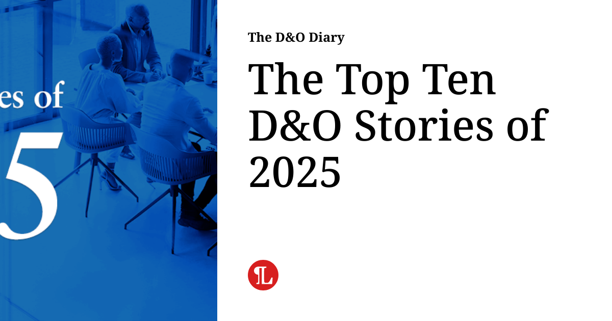 The Top Ten D&O Stories of 2025 | The D&O Diary