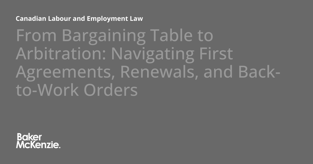 From Bargaining Table to Arbitration: Navigating First Agreements ...