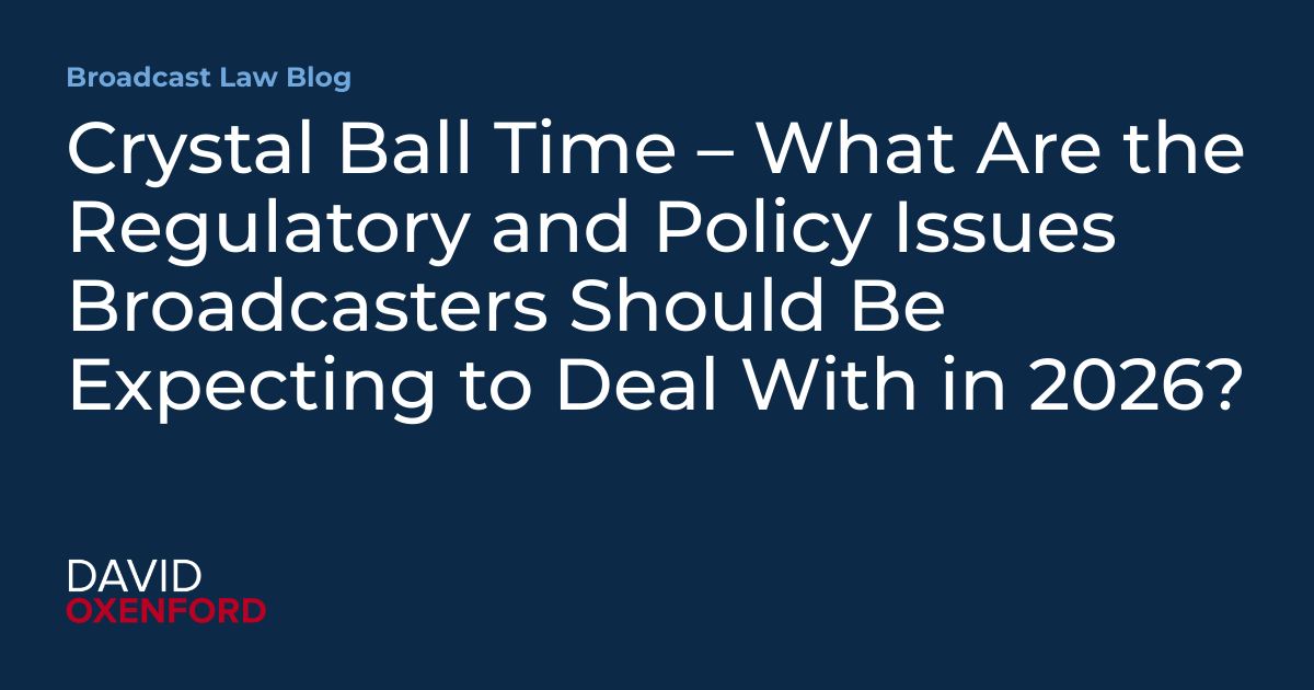 Crystal Ball Time – What Are the Regulatory and Policy Issues ...
