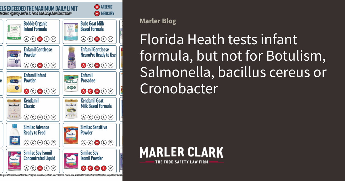 Florida Heath tests infant formula, but not for Botulism, Salmonella ...