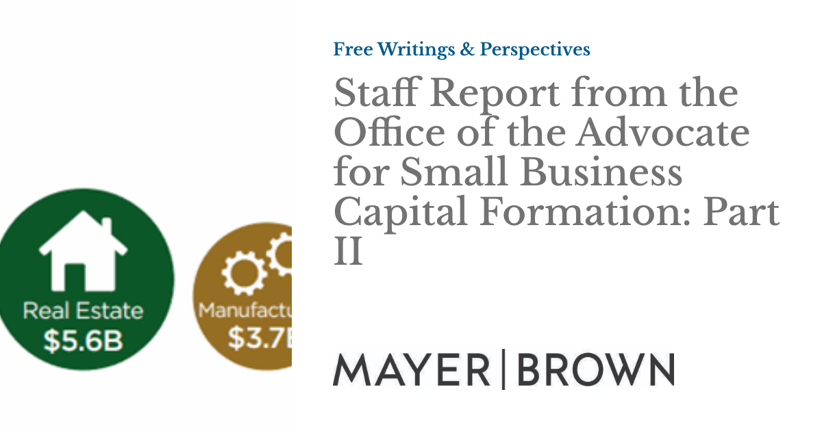 Staff Report from the Office of the Advocate for Small Business Capital ...