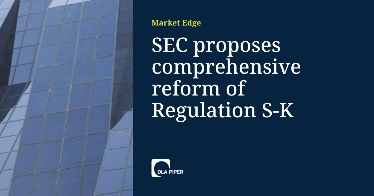 SEC proposes comprehensive reform of Regulation S-K | Market Edge