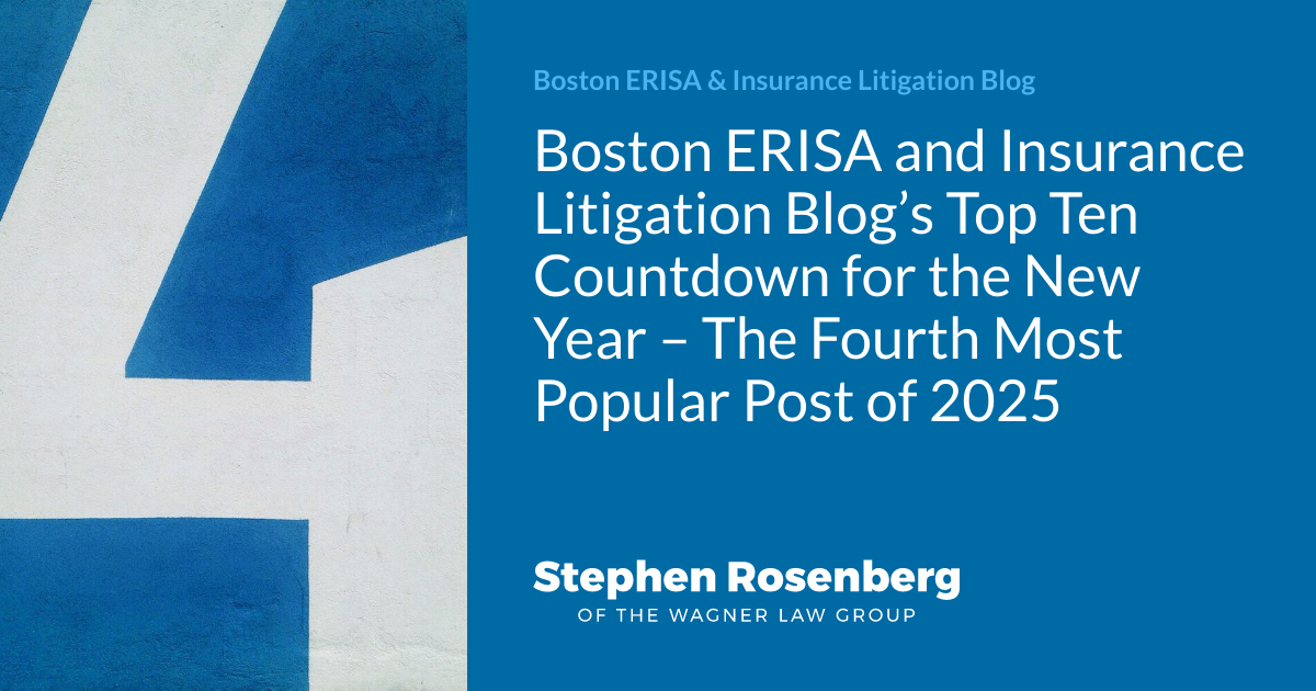 Boston ERISA and Insurance Litigation Blog’s Top Ten Countdown for the ...