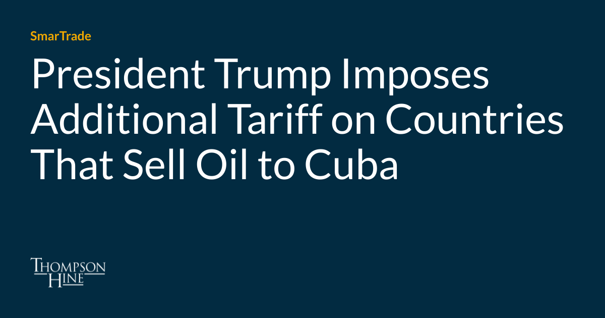 President Trump Imposes Additional Tariff on Countries That Sell Oil to ...