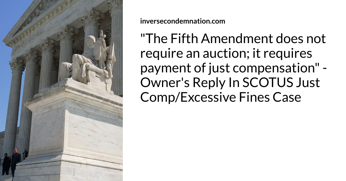 "The Fifth Amendment does not require an auction; it requires payment ...