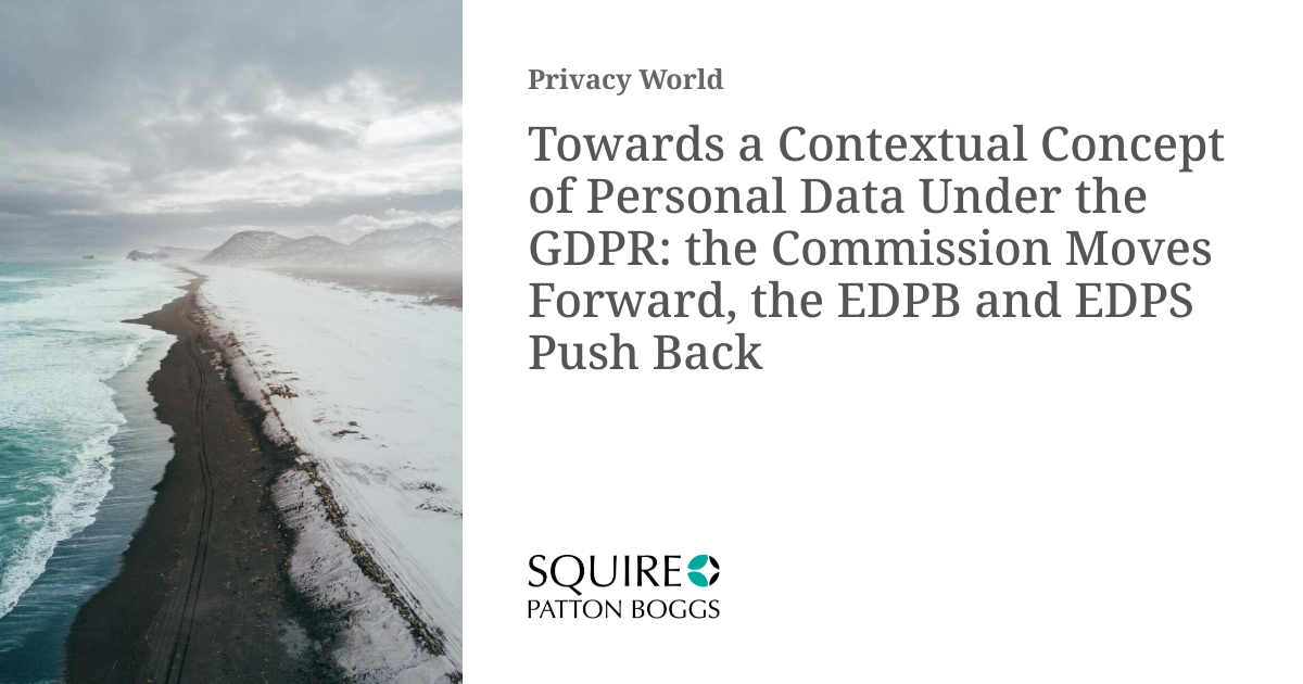 Towards a Contextual Concept of Personal Data Under the GDPR: the ...