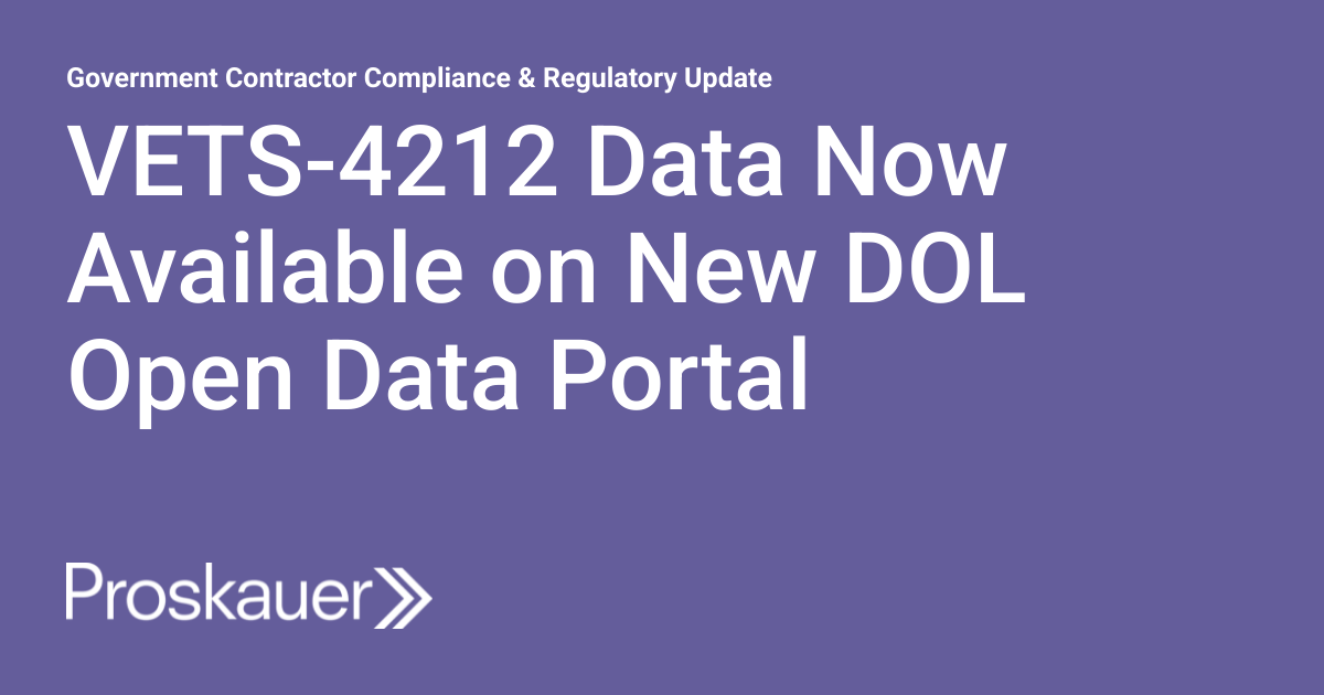 VETS-4212 Data Now Available on New DOL Open Data Portal | Government ...