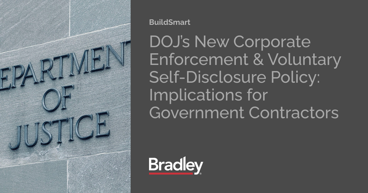 DOJ’s New Corporate Enforcement & Voluntary Self-Disclosure Policy ...