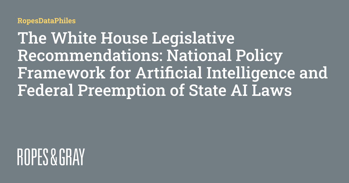 The White House Legislative Recommendations: National Policy Framework ...