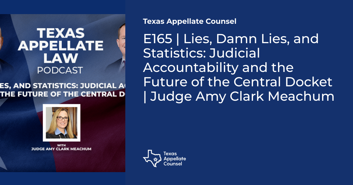 E165 | Lies, Damn Lies, and Statistics: Judicial Accountability and the ...