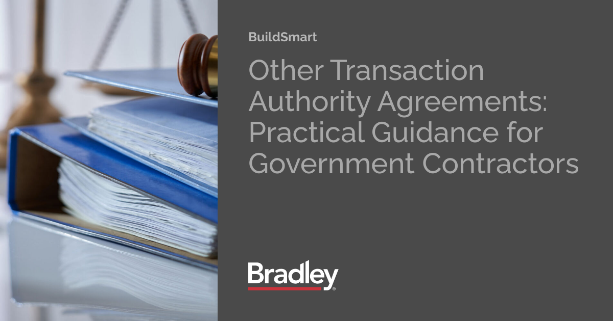 Other Transaction Authority Agreements: Practical Guidance for ...