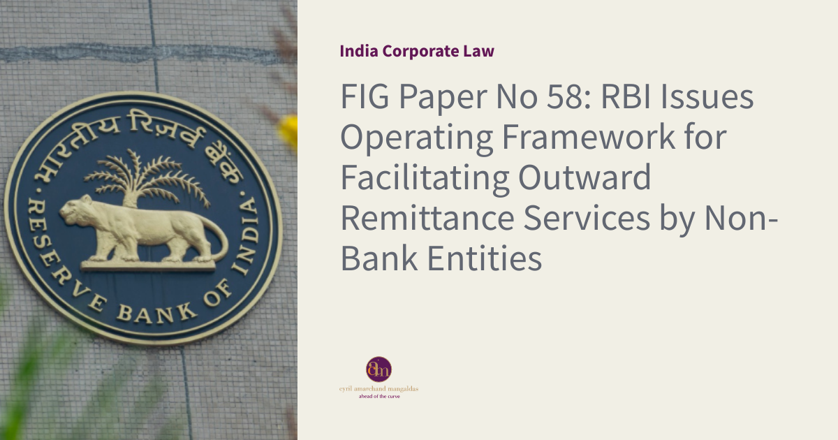 FIG Paper No 58: RBI Issues Operating Framework for Facilitating ...