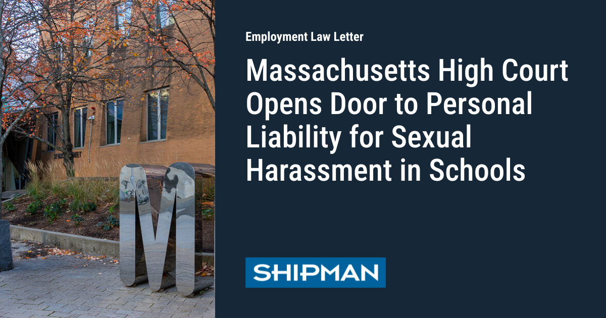 Massachusetts High Court Opens Door to Personal Liability for Sexual ...
