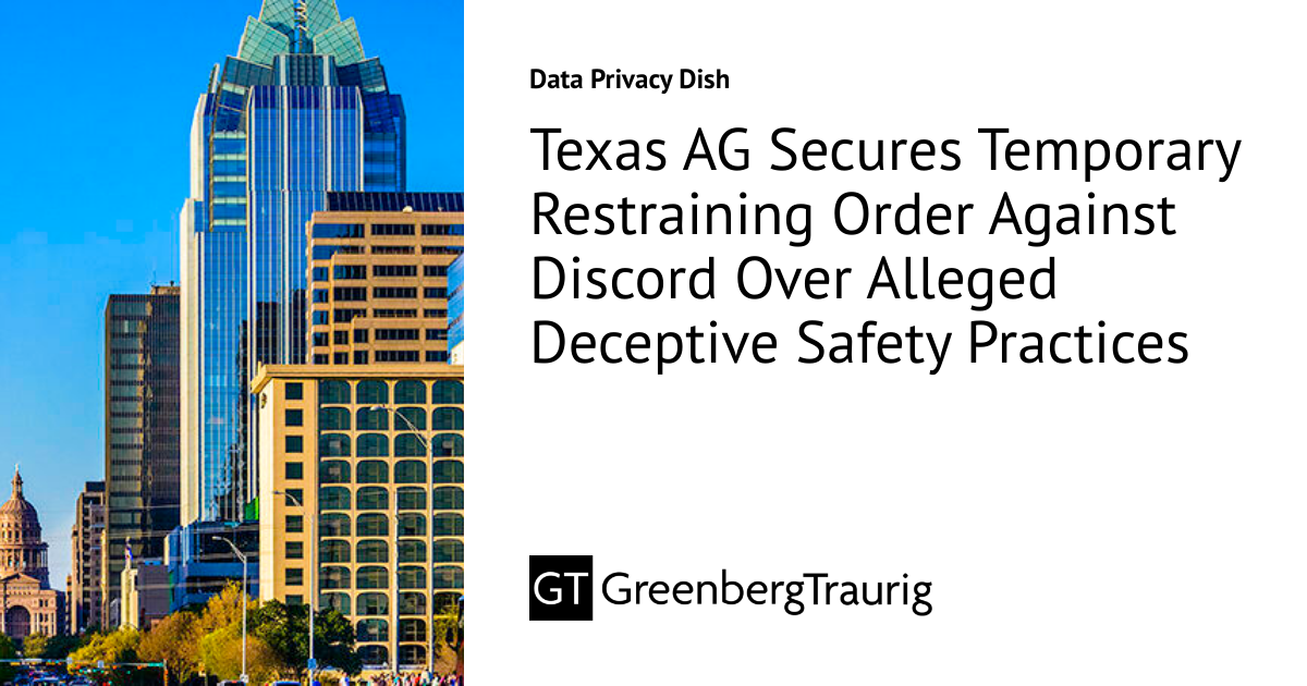 Texas AG Secures Temporary Restraining Order Against Discord Over ...