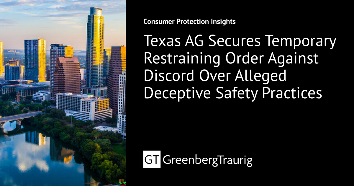 Texas AG Secures Temporary Restraining Order Against Discord Over ...