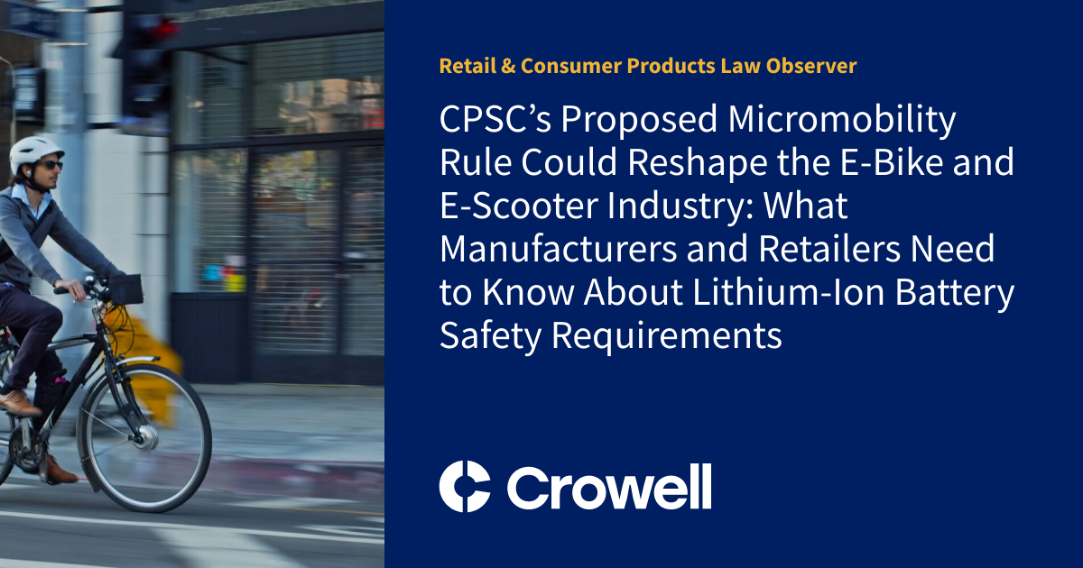 CPSC’s Proposed Micromobility Rule Could Reshape the E-Bike and E ...