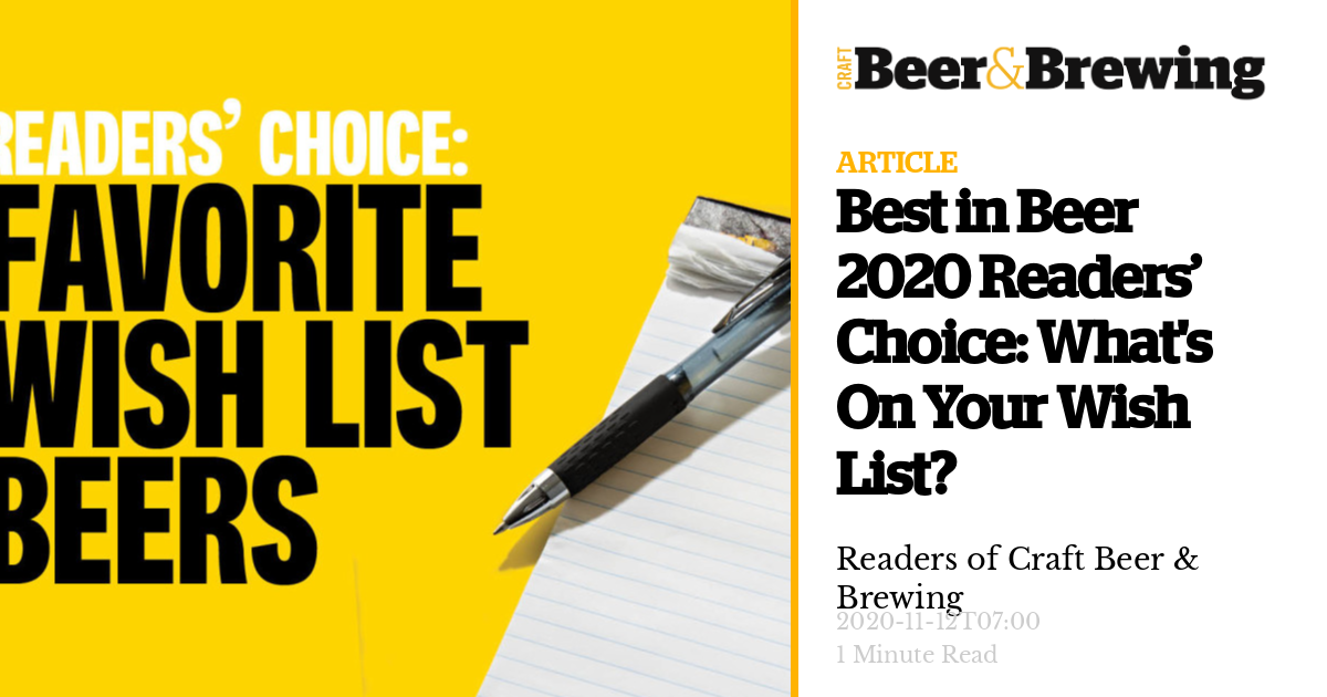 Best in Beer 2020 Readers’ Choice: What's On Your Wish List? | Craft ...