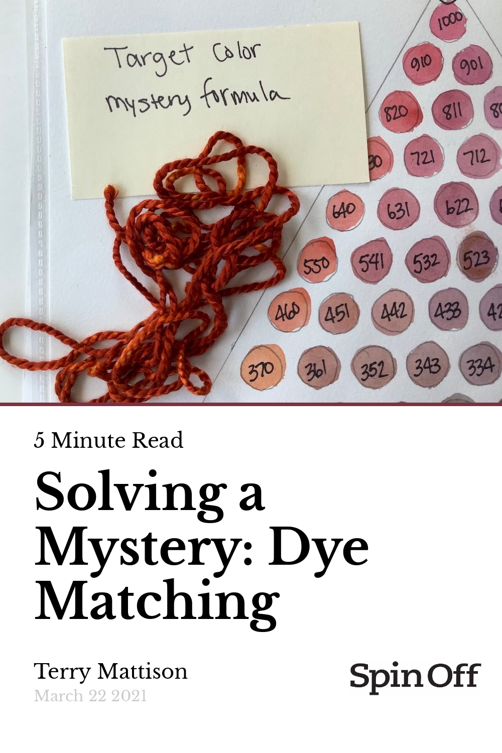 Solving a Mystery: Dye Matching | Spin Off