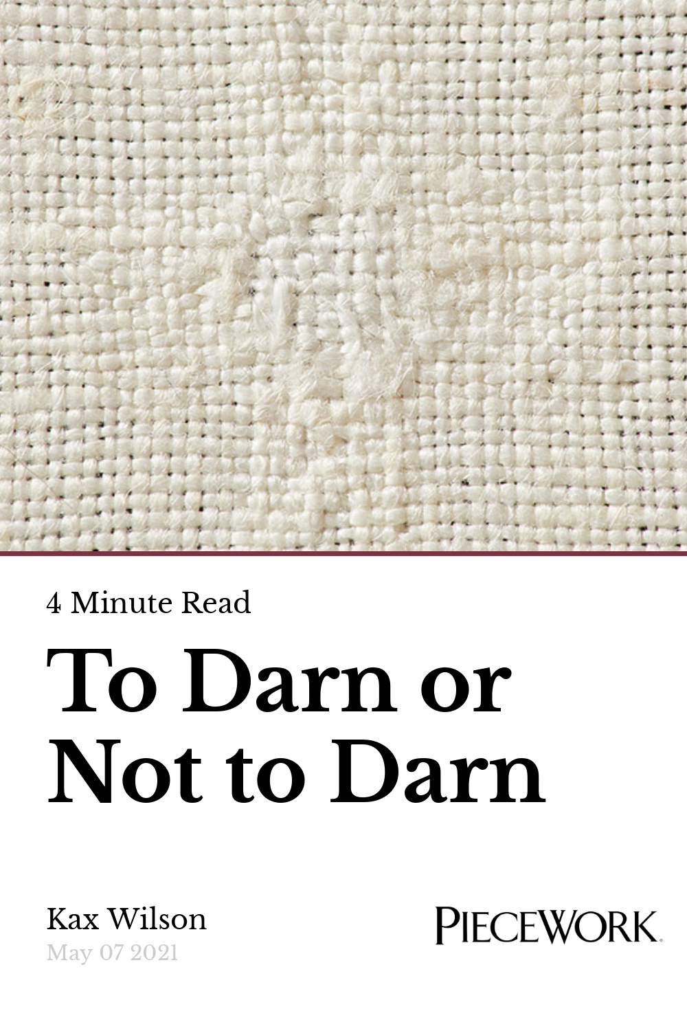 To Darn or Not to Darn | PieceWork