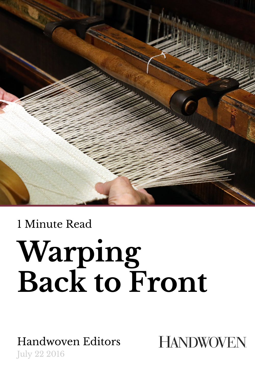 Warping Back to Front | Handwoven